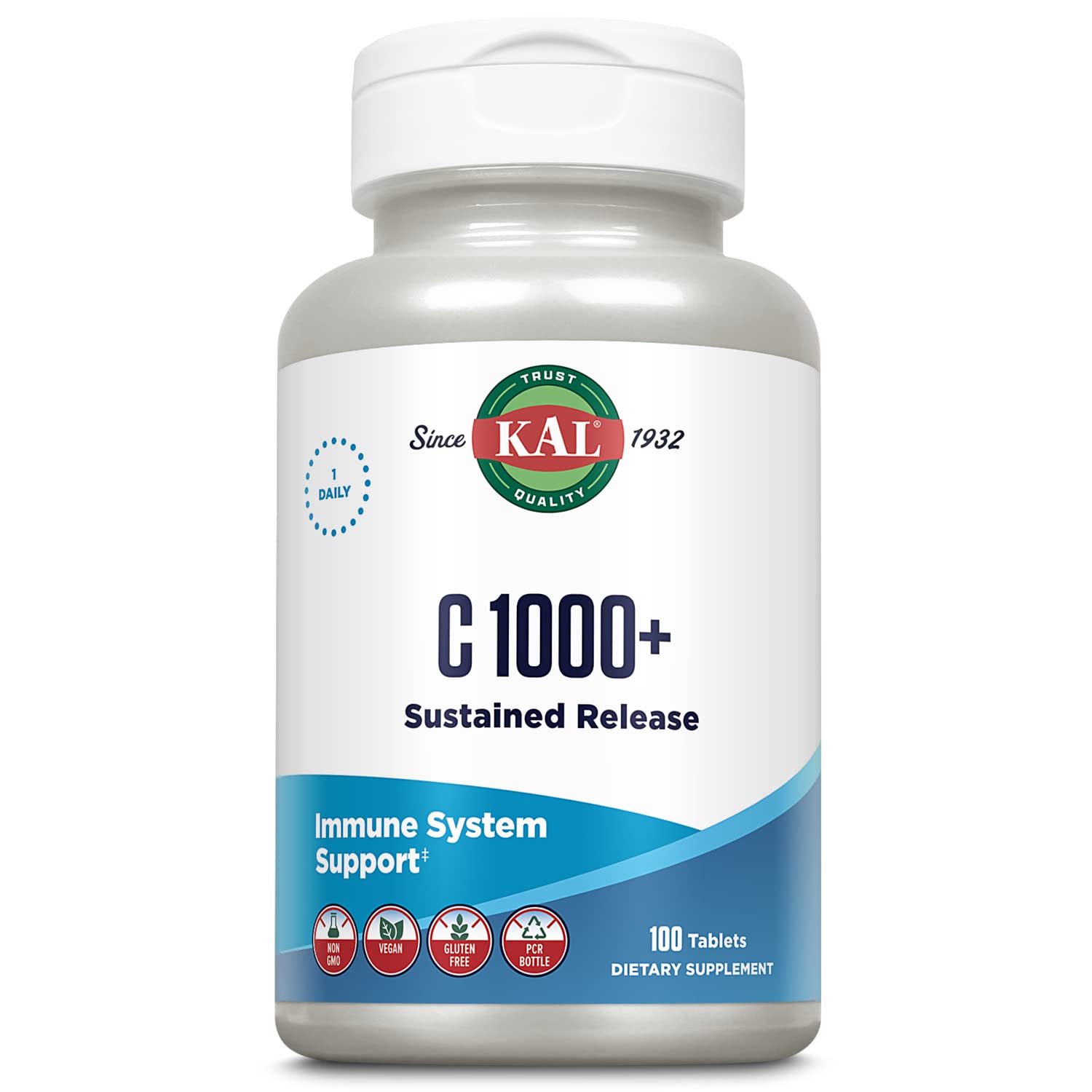 Vitamina C KAL C-1000 Plus 1000 mg | 100 tabletas liberación prolongada – VitaMex