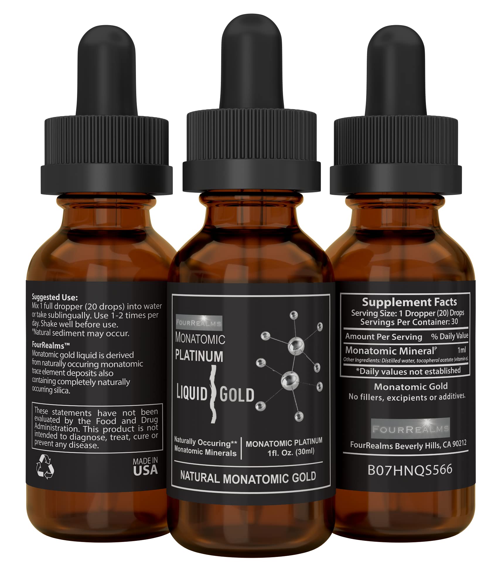 3 Leaf Naturals ORMUS Monoatómico 1 oz gotas líquidas