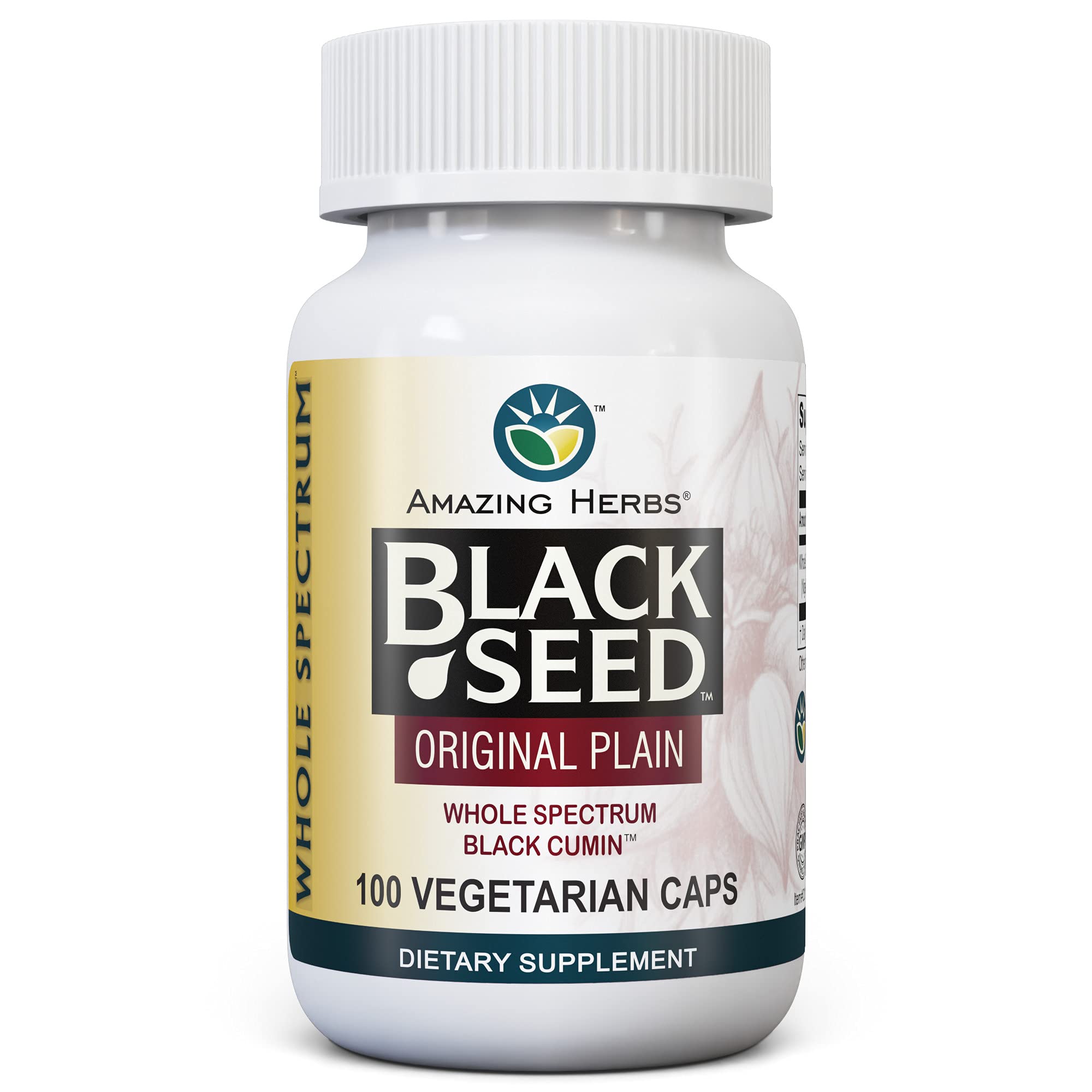 Amazing Herbs Black Seed Whole Spectrum 100 cápsulas veganas