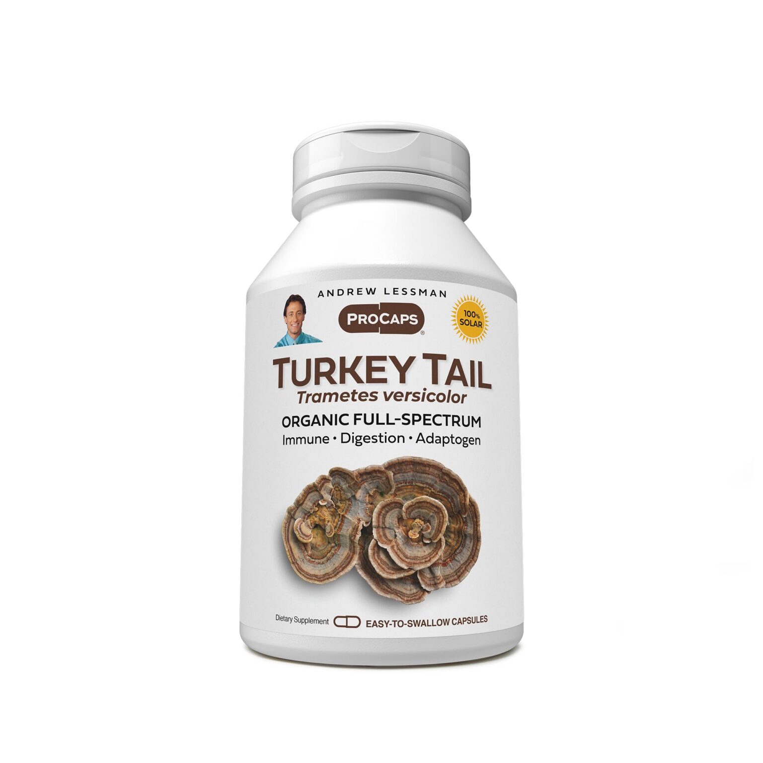 Andrew Lessman Cola de Pavo - Hongo Orgánico para Inmunidad, 60 Cápsulas