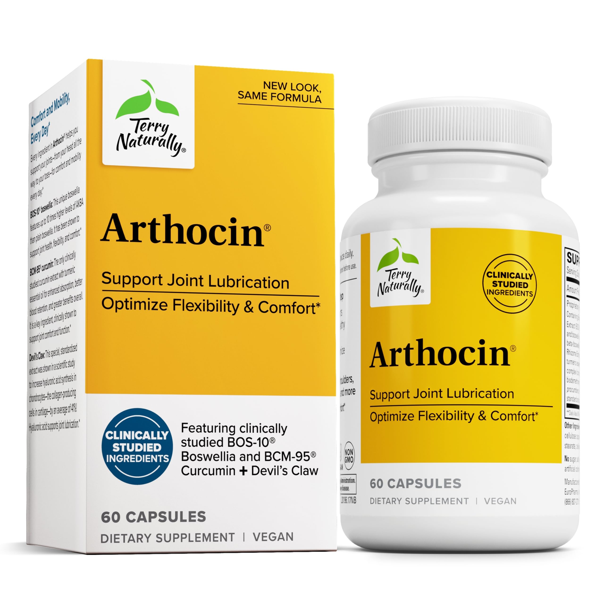 Arthocin Terry Naturally - Cápsulas de Boswellia y Curcumina