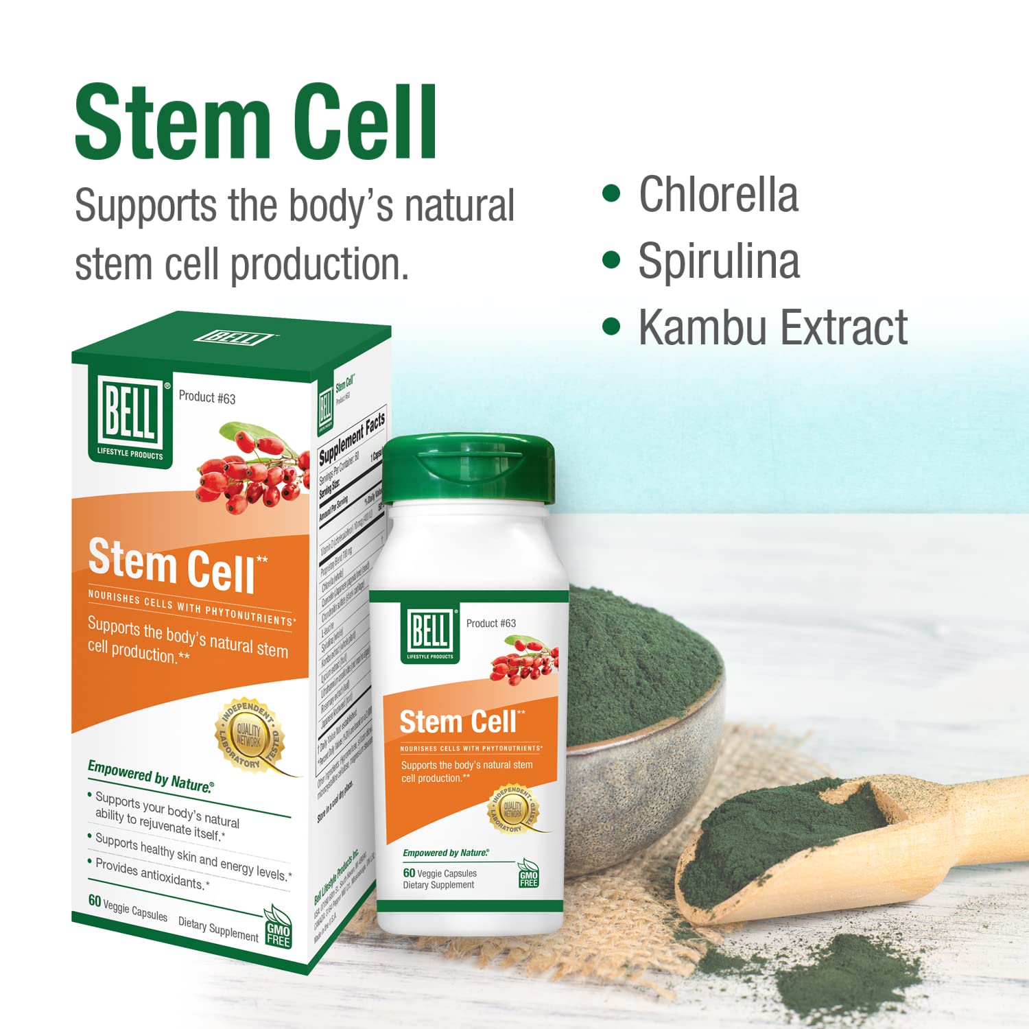 Bell Stem Cell Supplements - Células madre, 60 cápsulas