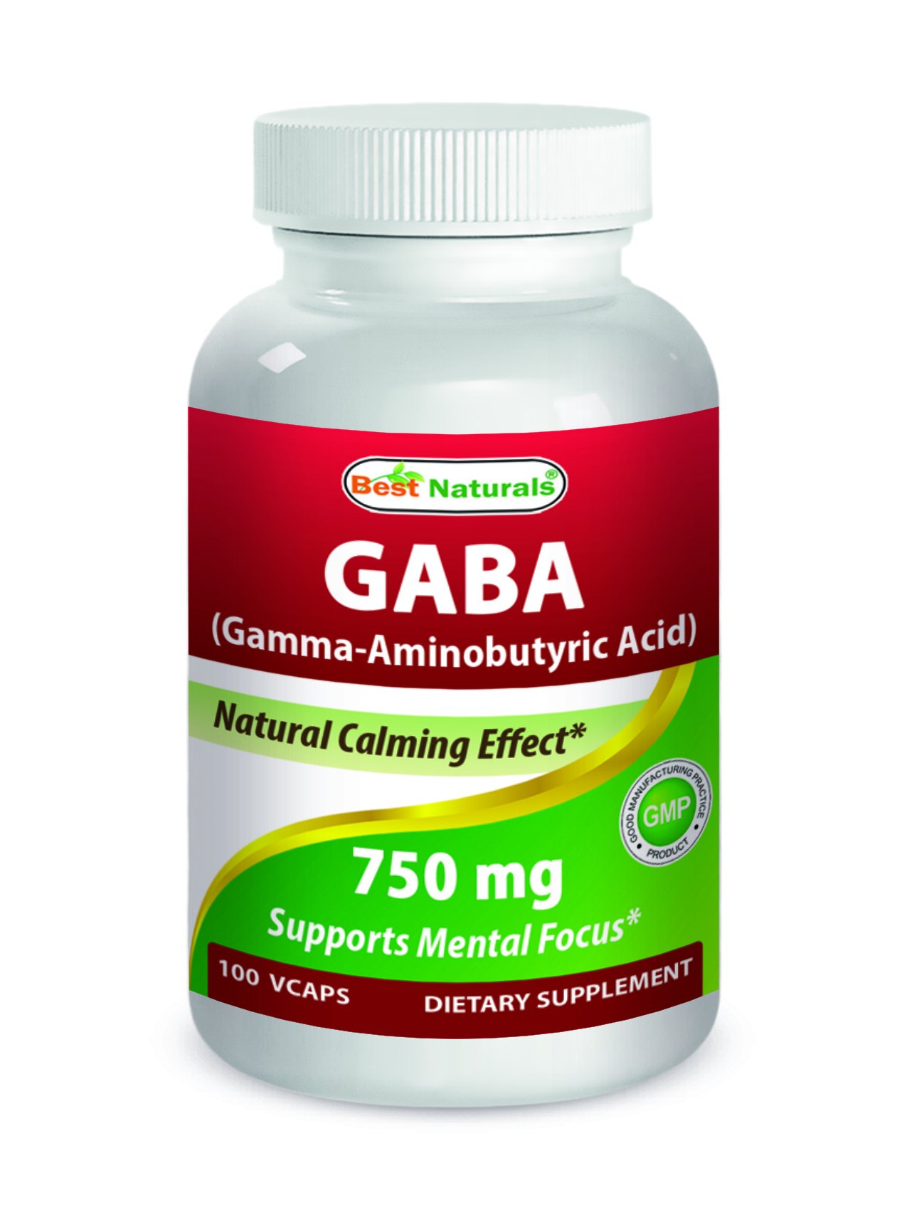 Best Naturals GABA 750 mg - cápsulas vegetales sin gluten