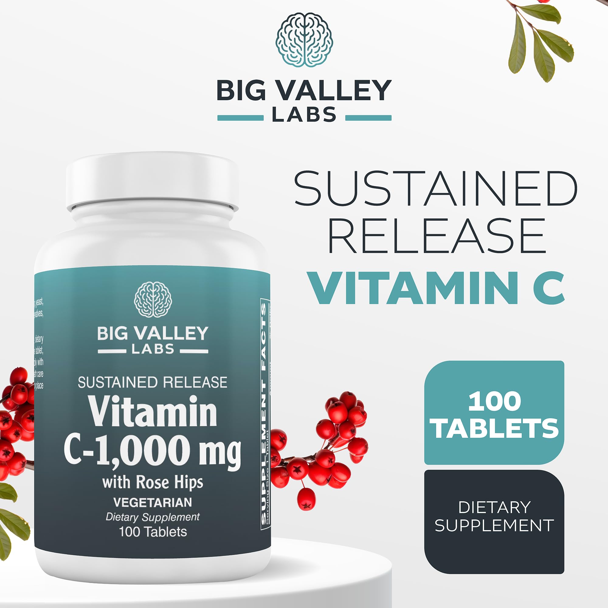 Big Valley Labs Vitamina C 1000 mg – bioflavonoides y rosa mosqueta