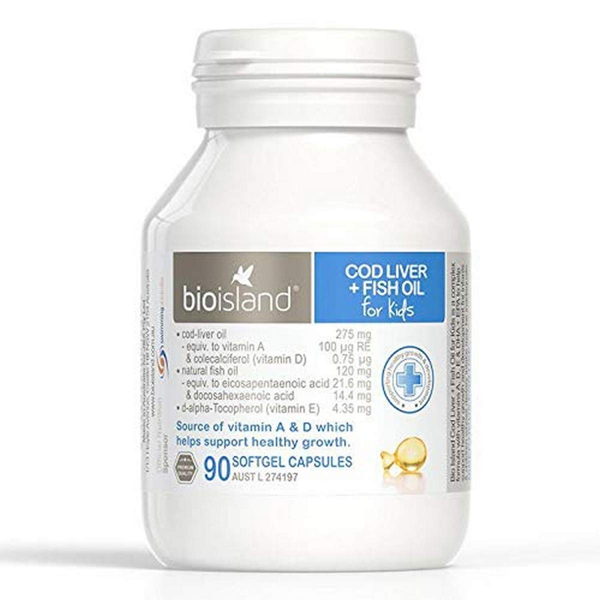 Bio Island Omega-3 cápsulas 90 DHA EPA aceite hígado bacalao