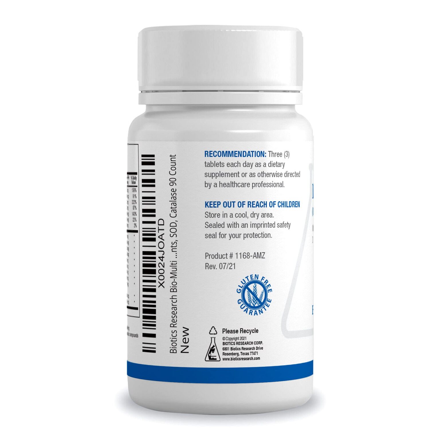 Multivitamínico Bio Multi Plus Sin Hierro | Biotics Research 90 Tabletas