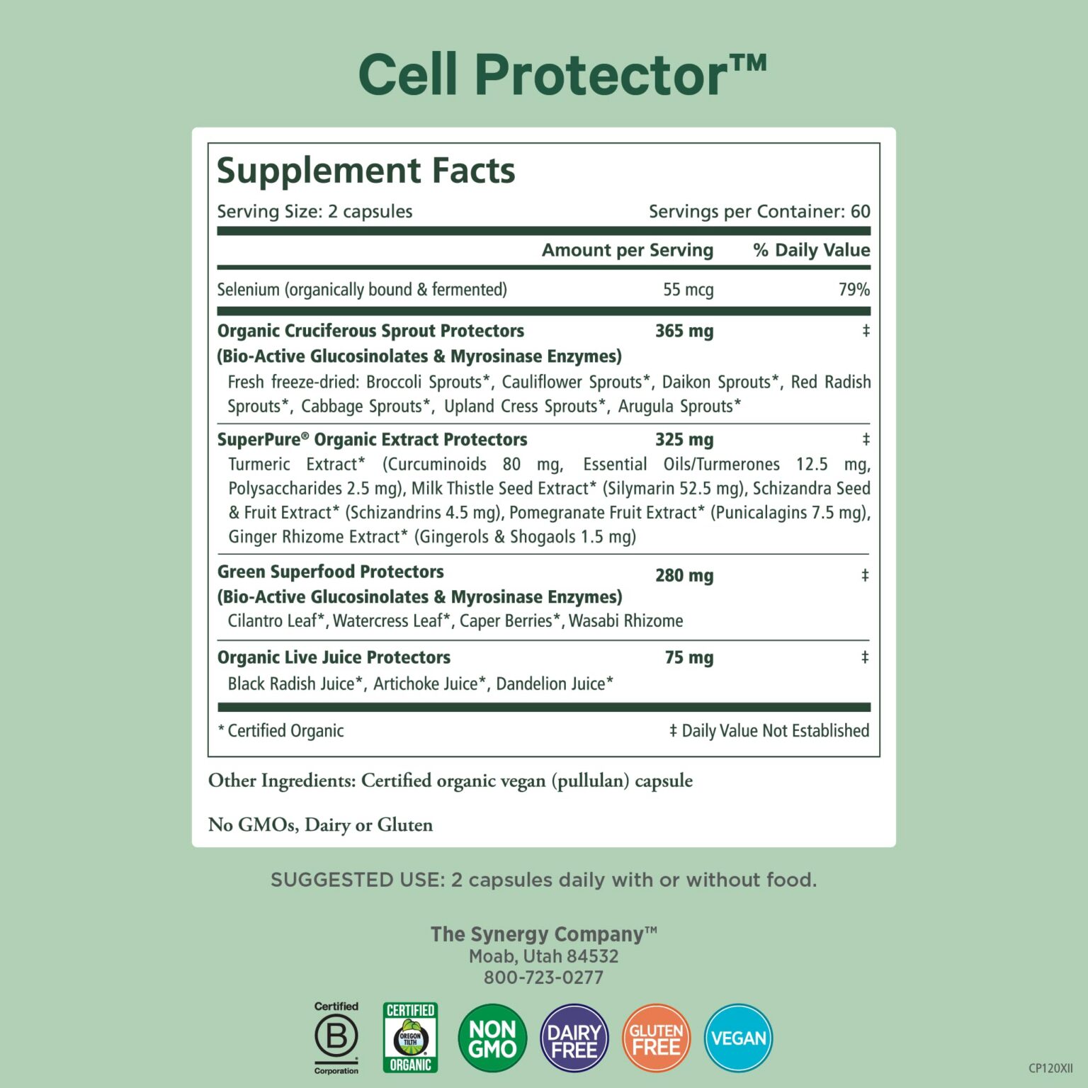 PURE SYNERGY Protector Celular - 120 Cápsulas | Salud y Desintoxicación