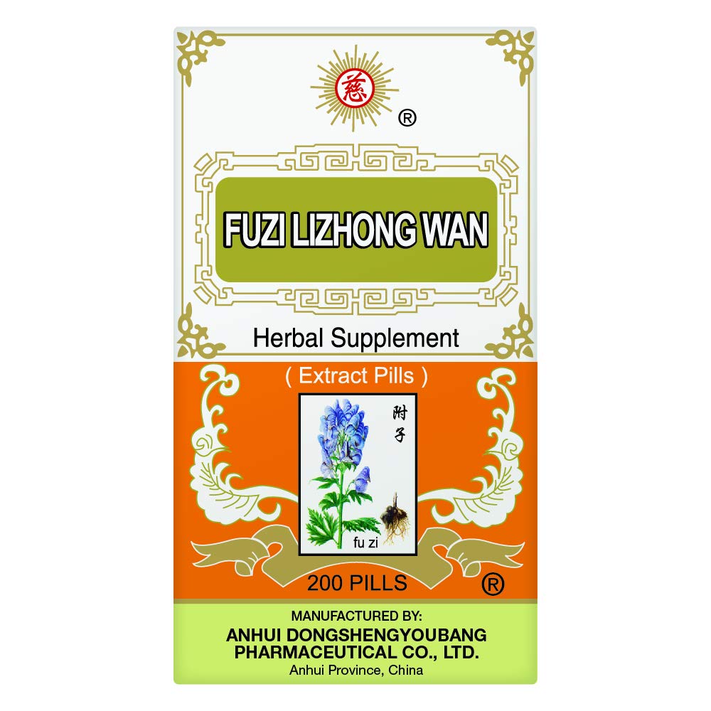 Suplemento herbal Fuzi Lizhong Wan 200 pastillas para digestión
