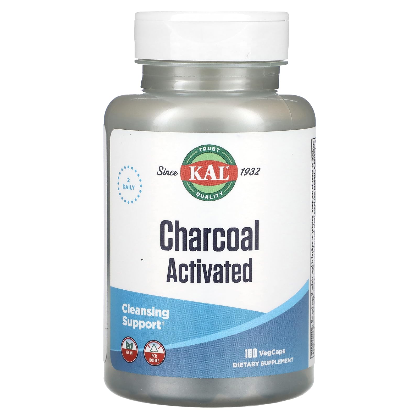 KAL Carbón Activado 280 mg | 100 cápsulas 100% puro alta potencia