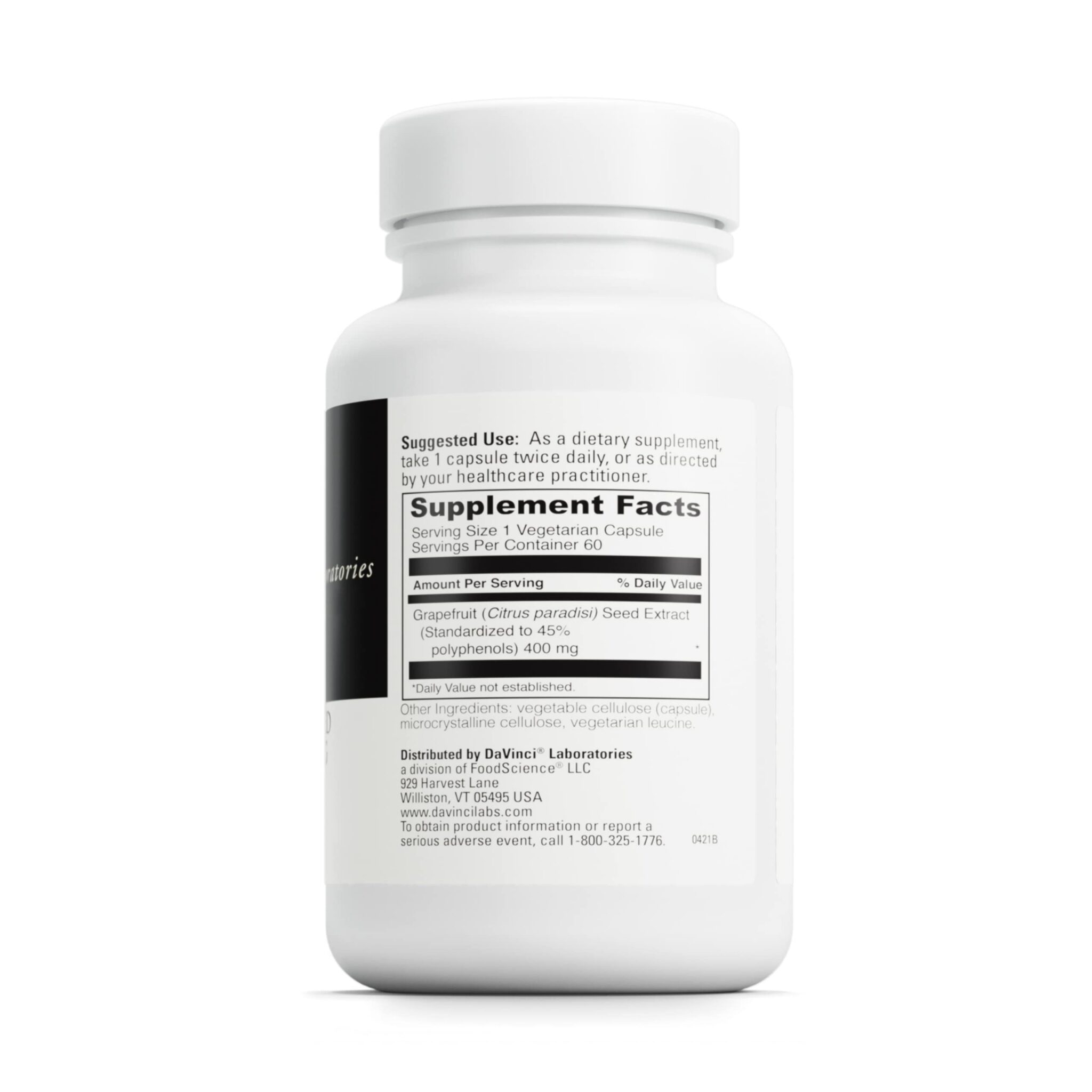 Extracto semilla de toronja 400mg DAVINCI Labs | Salud digestiva