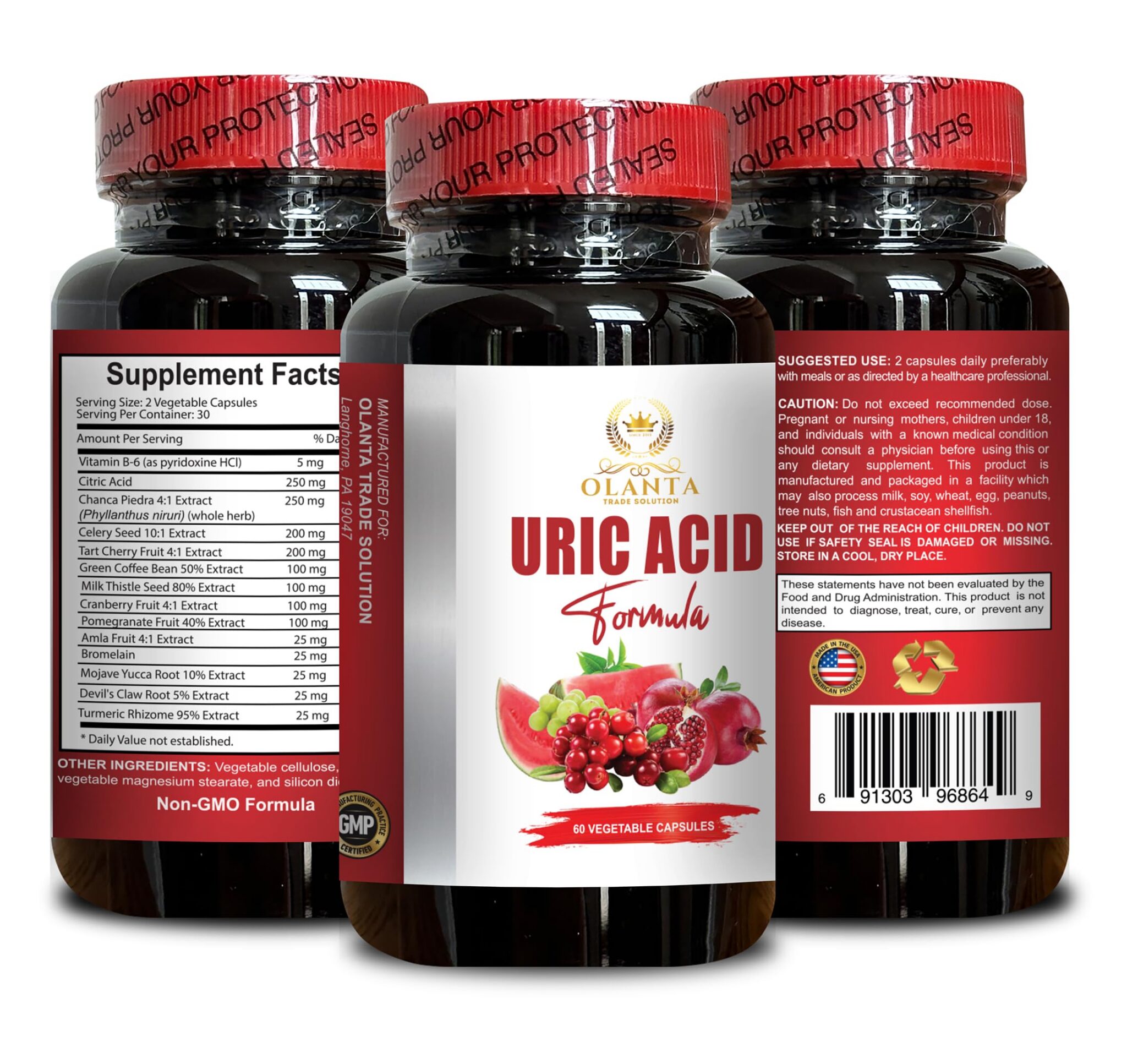 OLANTA suplemento ácido úrico y apoyo articular natural 60 cápsulas