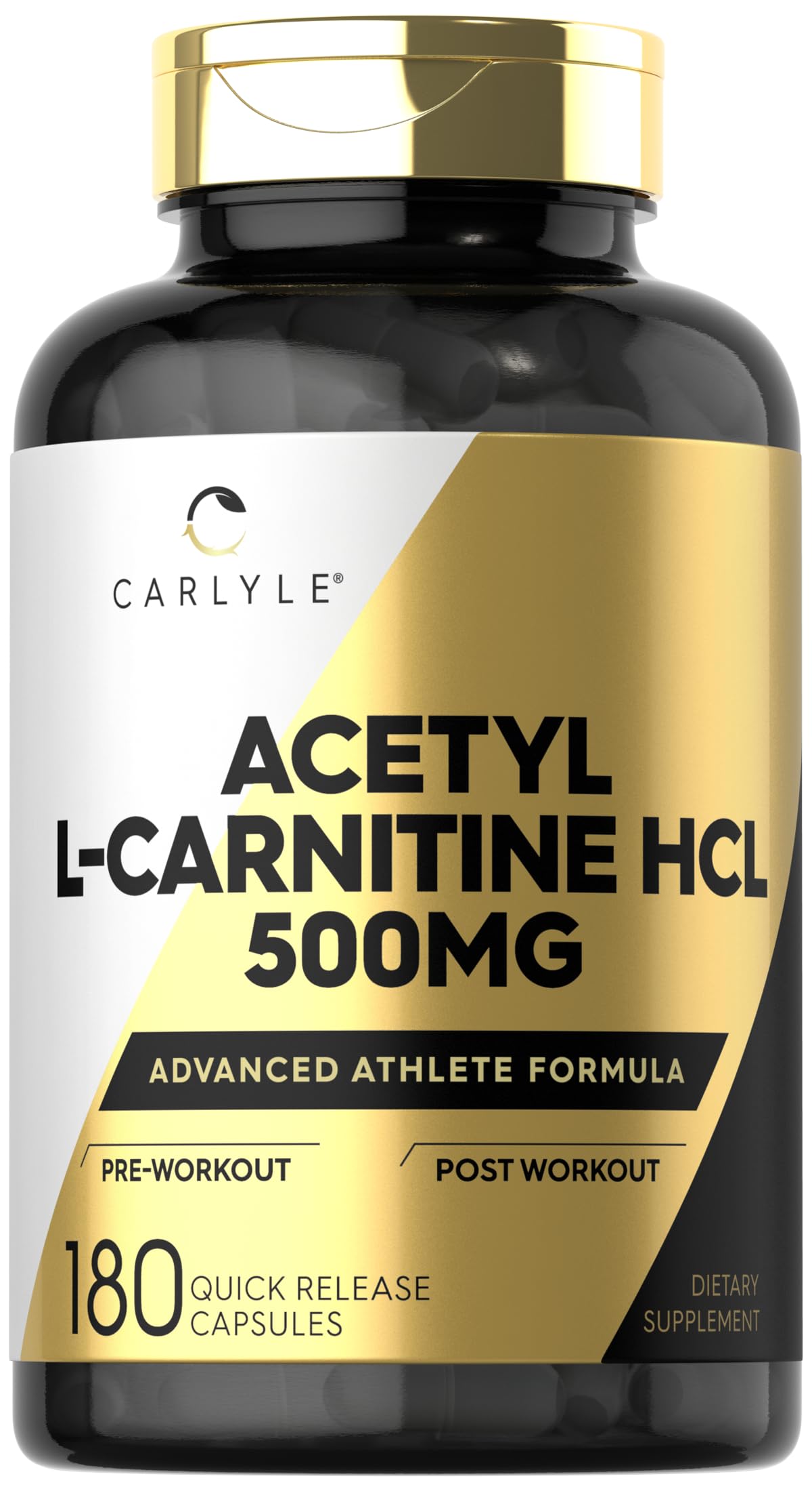 Carlyle Acetyl L-Carnitine HCL 500 mg 180 cápsulas | sin ogm