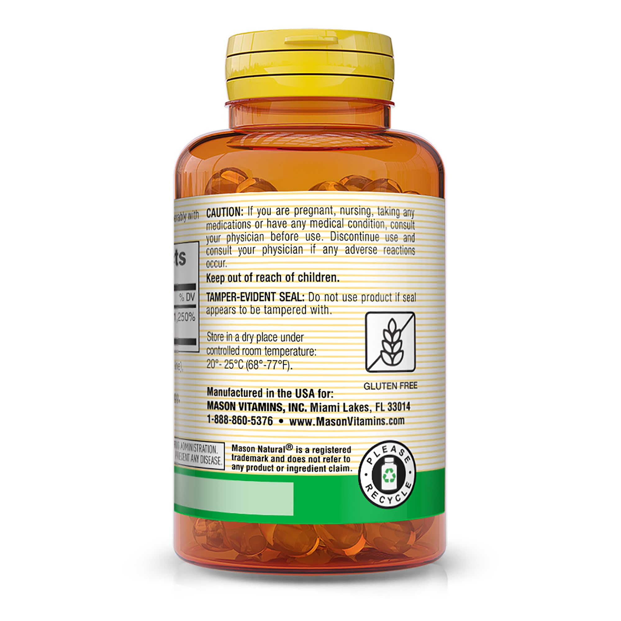 MASON NATURAL Vitamina D3 10000 UI Alta Potencia 30 Cápsulas
