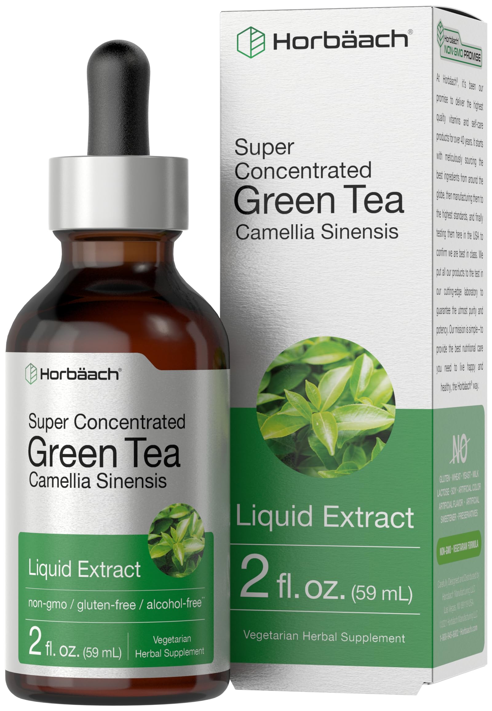 Extracto Líquido de Té Verde Horbäach 2 Fl Oz Sin Alcohol