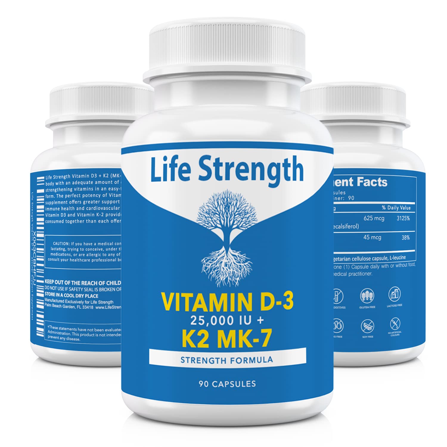 Suplemento Vitamina K2 MK7 + D3 25000 IU LifeStrength | Apoyo Óseo