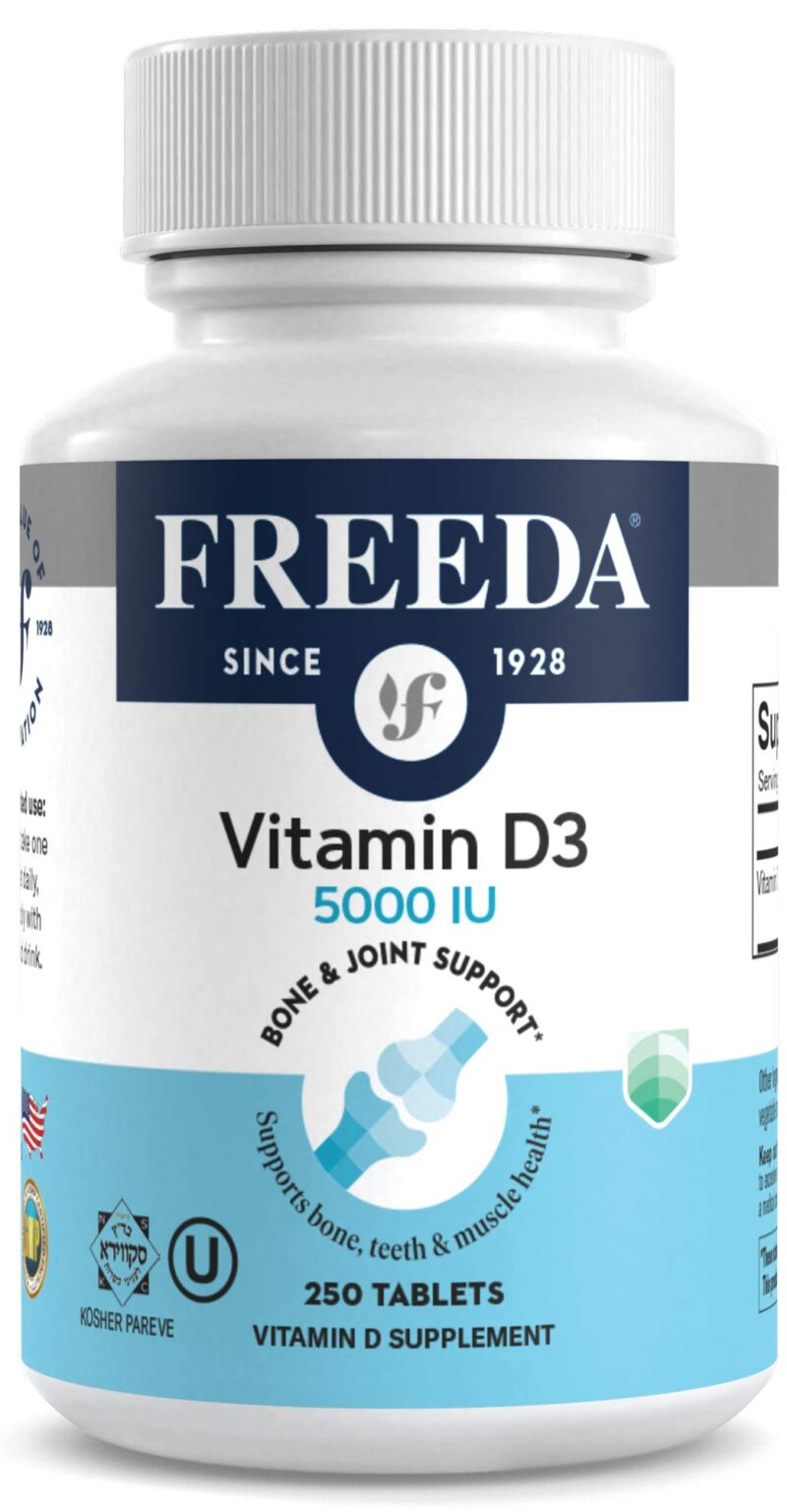 FREEDA D3 5000 UI tabletas Kosher 250 alta potencia