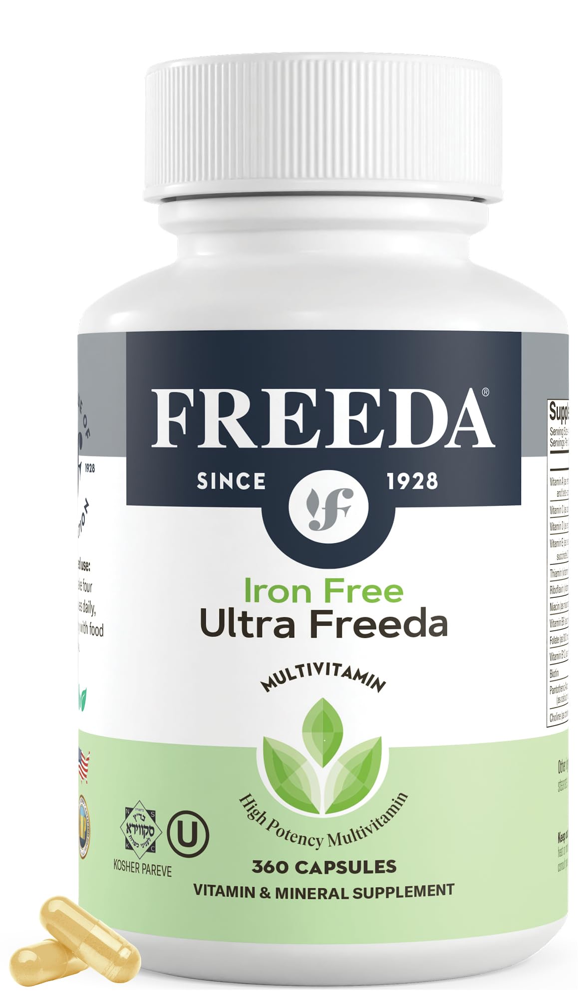 FREEDA multivitamínico sin hierro 360 cápsulas Kosher