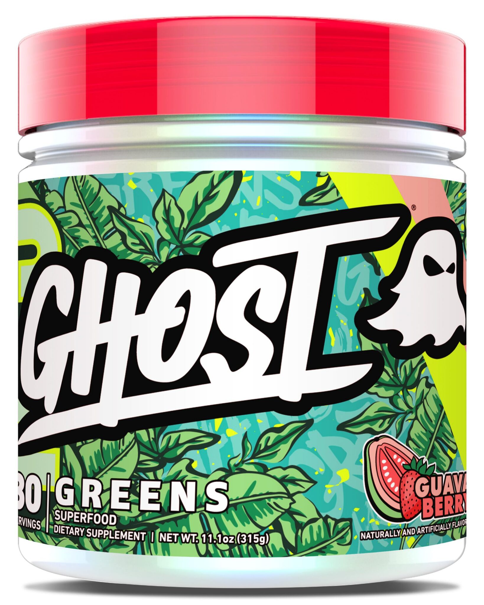GHOST Polvo Greens 19 Superalimentos Guava Berry | 30 Porciones Sin Gluten