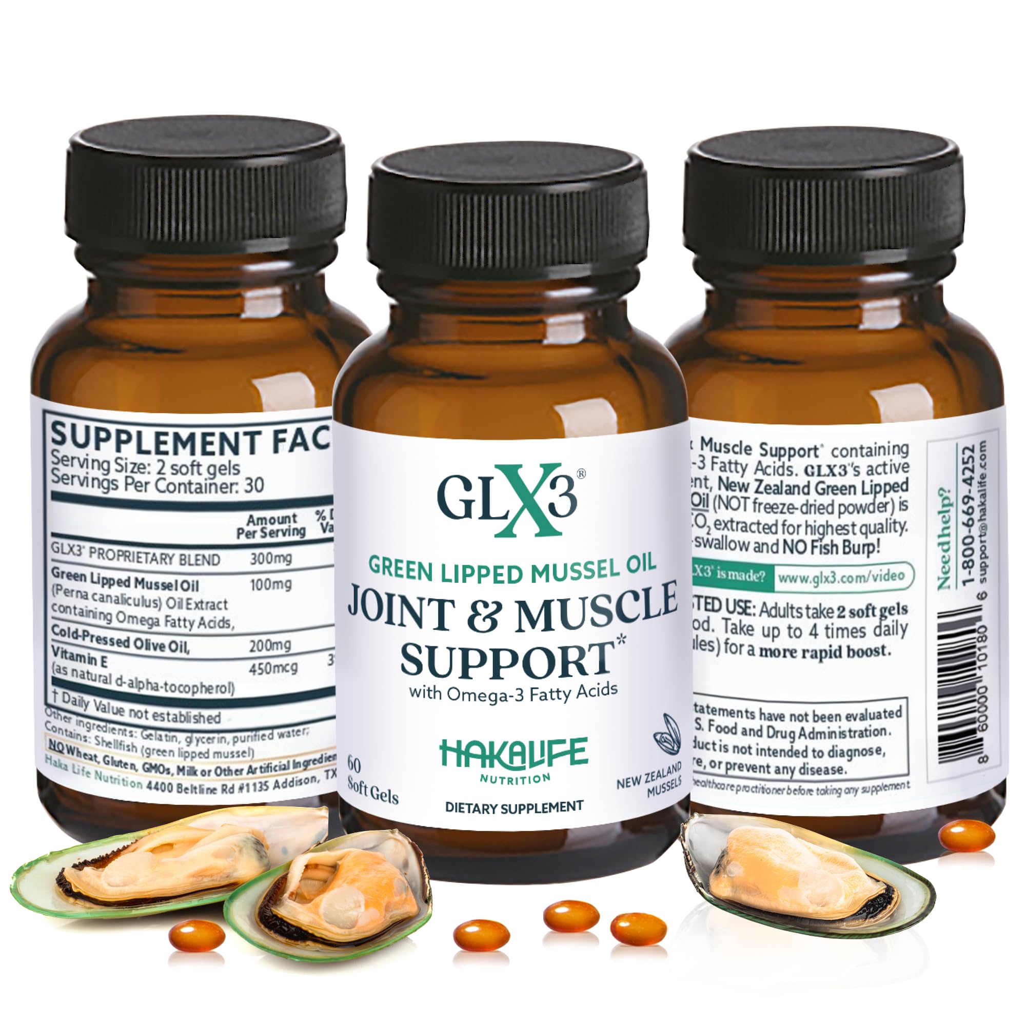 GLX3 Omega-3 DHA EPA de Mejillón Verde 180 cápsulas