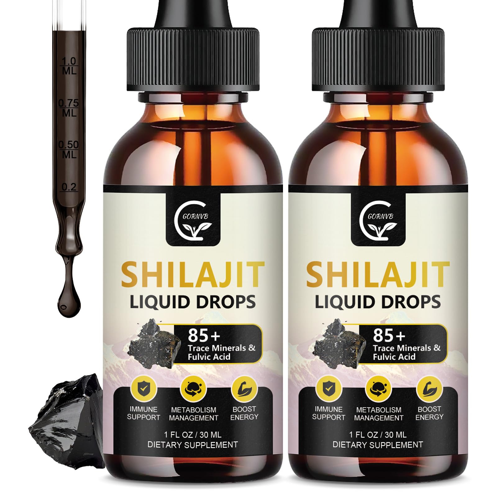 Shilajit Himalayan Drops 2-pack 85 minerales