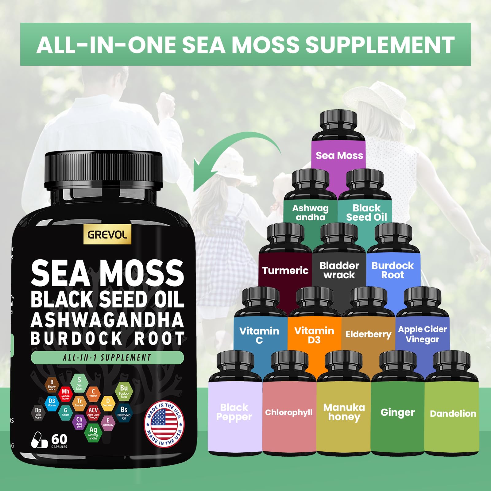 Grevol Sea Moss Multimineral Cápsulas 60 Unidades Natural