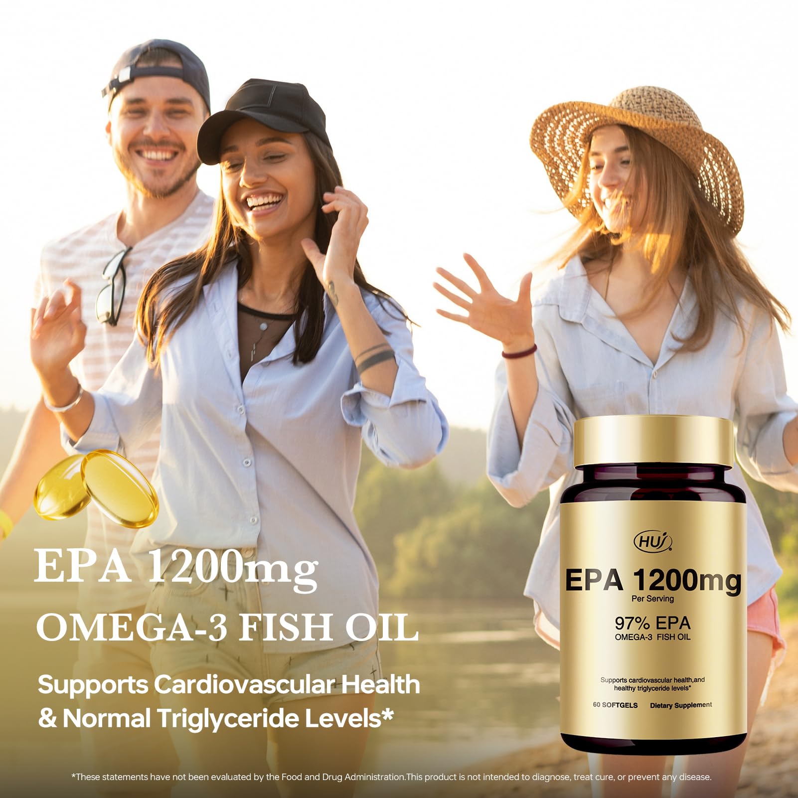 HUJ Omega-3 EPA 1200 mg - Aceite de pescado 60 cápsulas