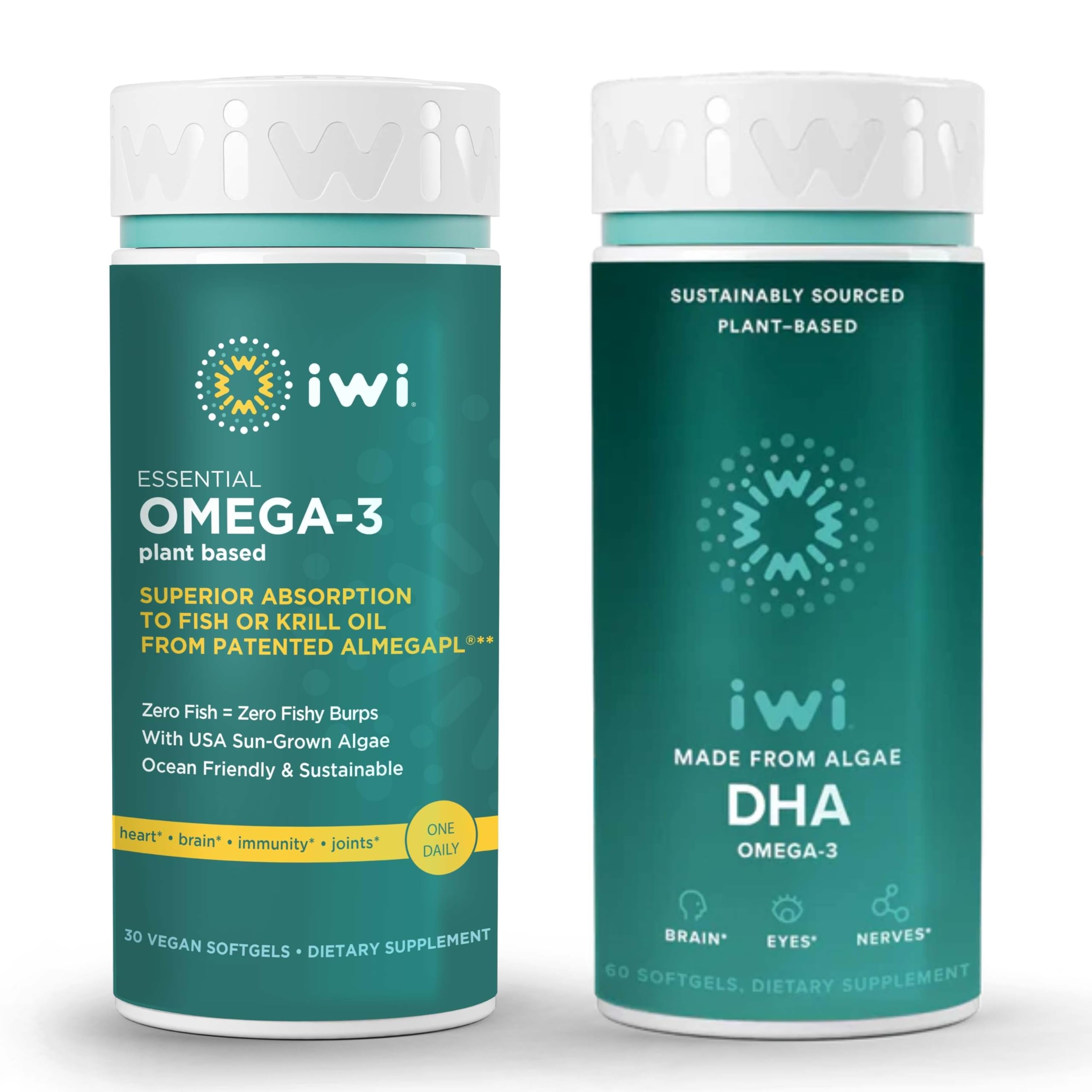 Iwi Omega-3 Esencial y DHA Omega-3 | 30 porciones | Vegano