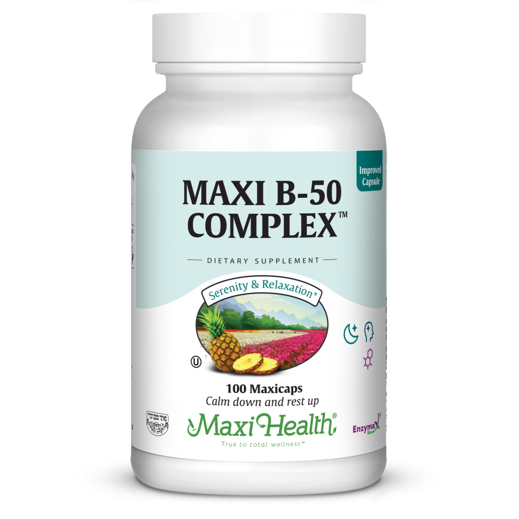 Maxi Health B-50 Complejo B-50 con B1-B12 - 100 cápsulas