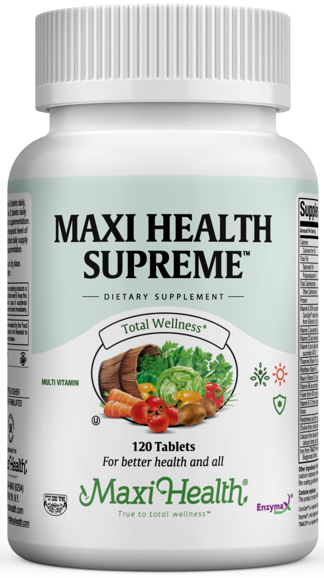 Maxi Health Supreme Multivitamínico | 120 Tab | Kosher