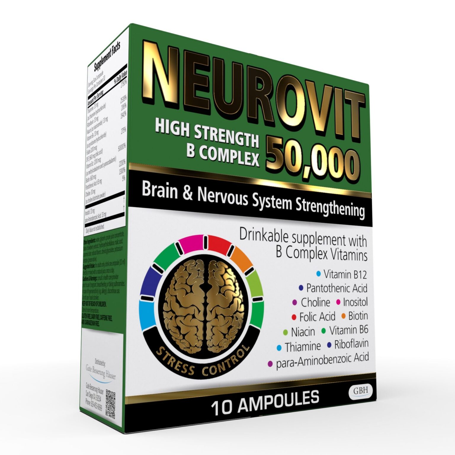 Neurovit 50,000 Alto Potencia B Complex Líquido 10 Ampollas