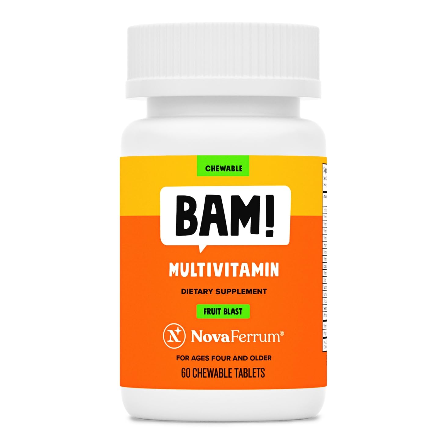NovaFerrum BAM multivitamínico masticable 60 tabletas