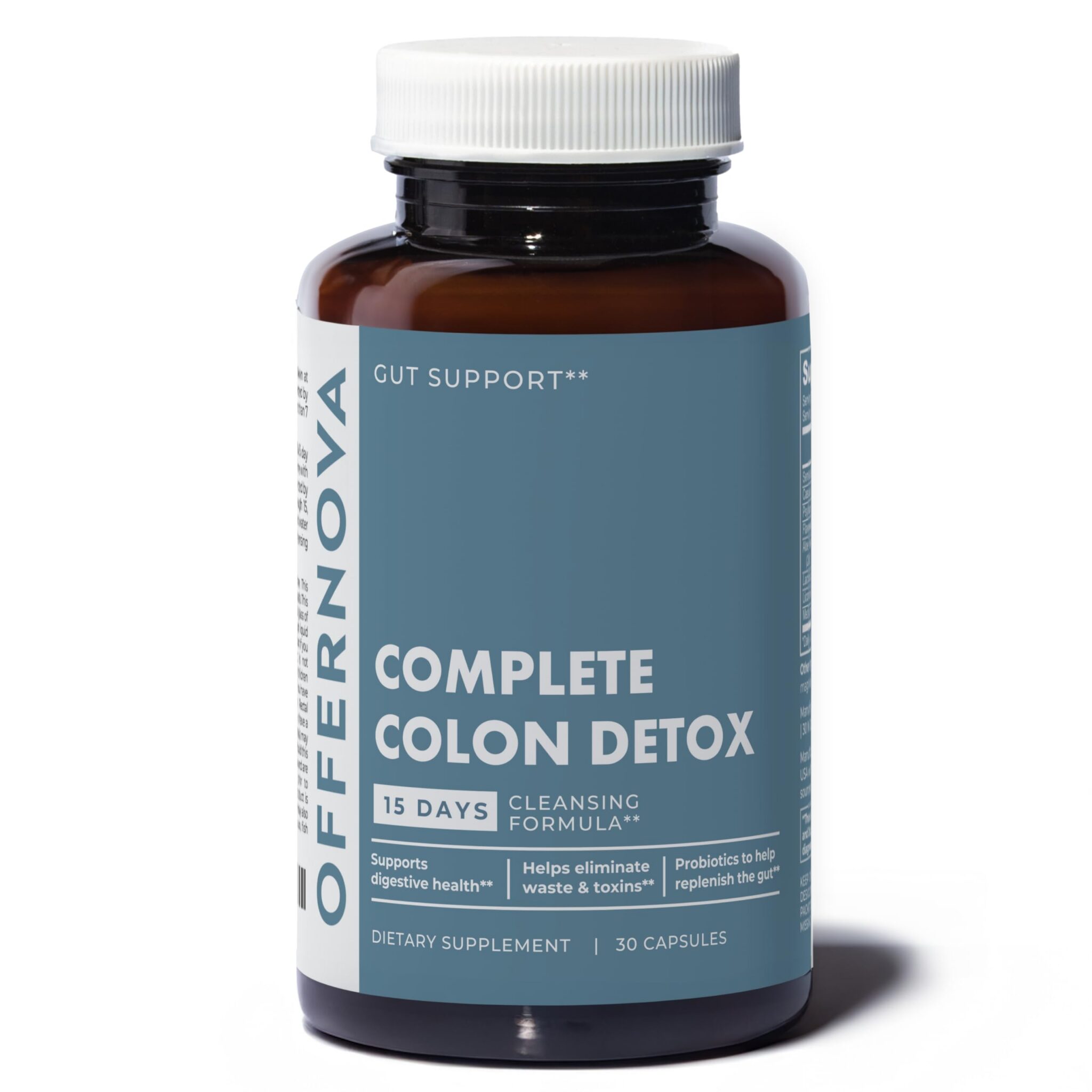 Offernova Detox colon 15 días 30 cápsulas limpiador natural alivio ...