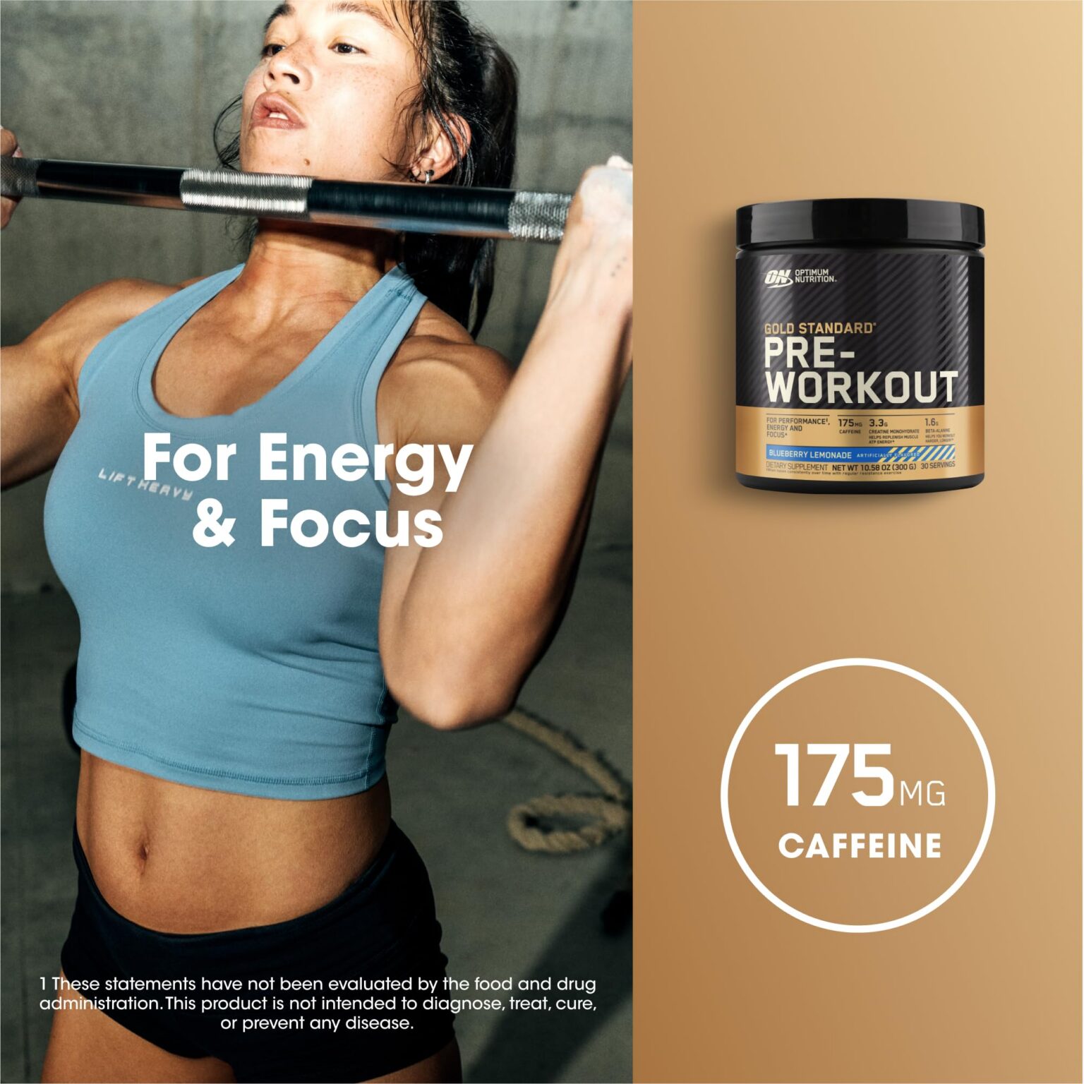 Pre-entrenamiento Optimum Nutrition Gold Standard sabor arándano-limón ...