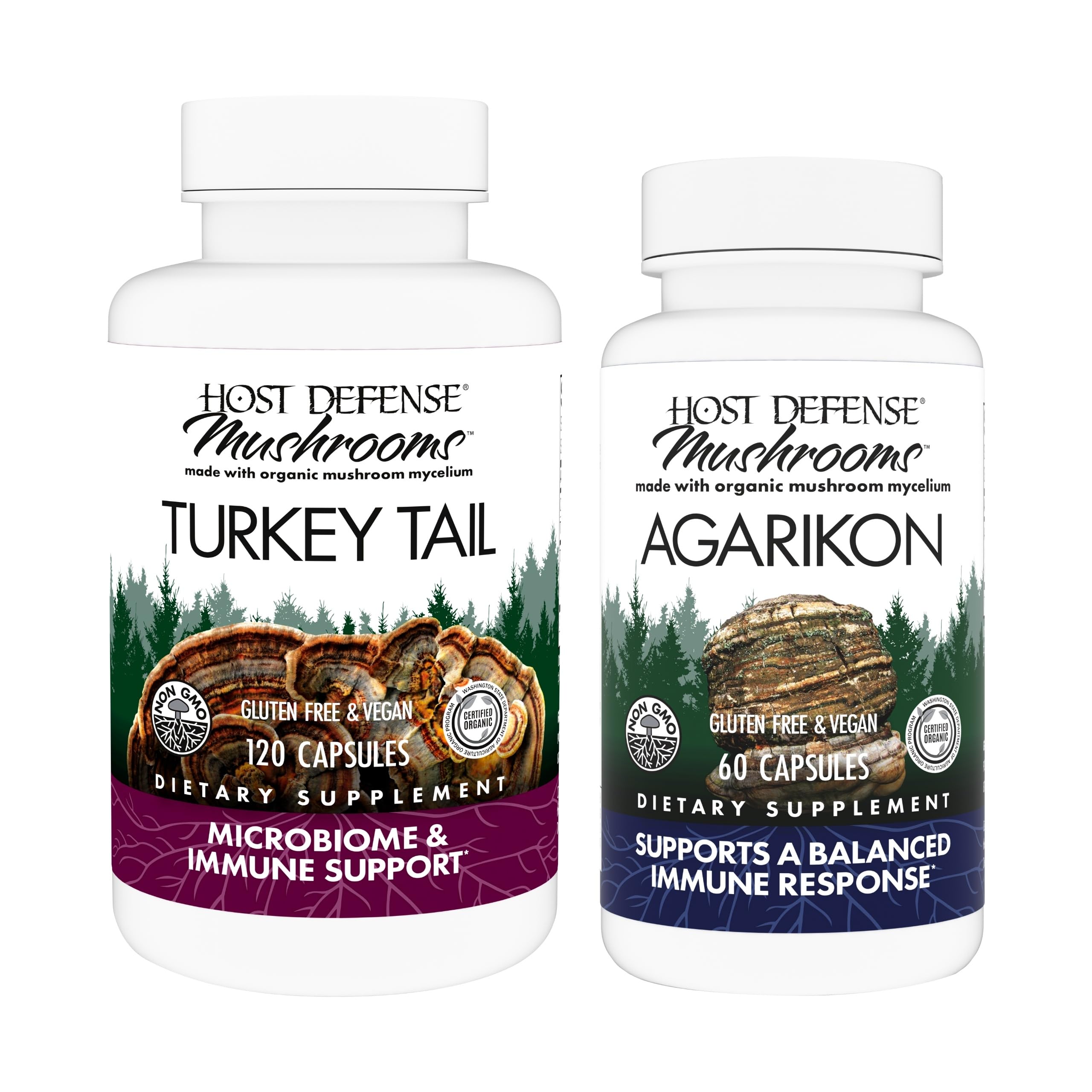 Paquete Host Defense Cola de Pavo y Agarikon - Apoyo Inmunológico