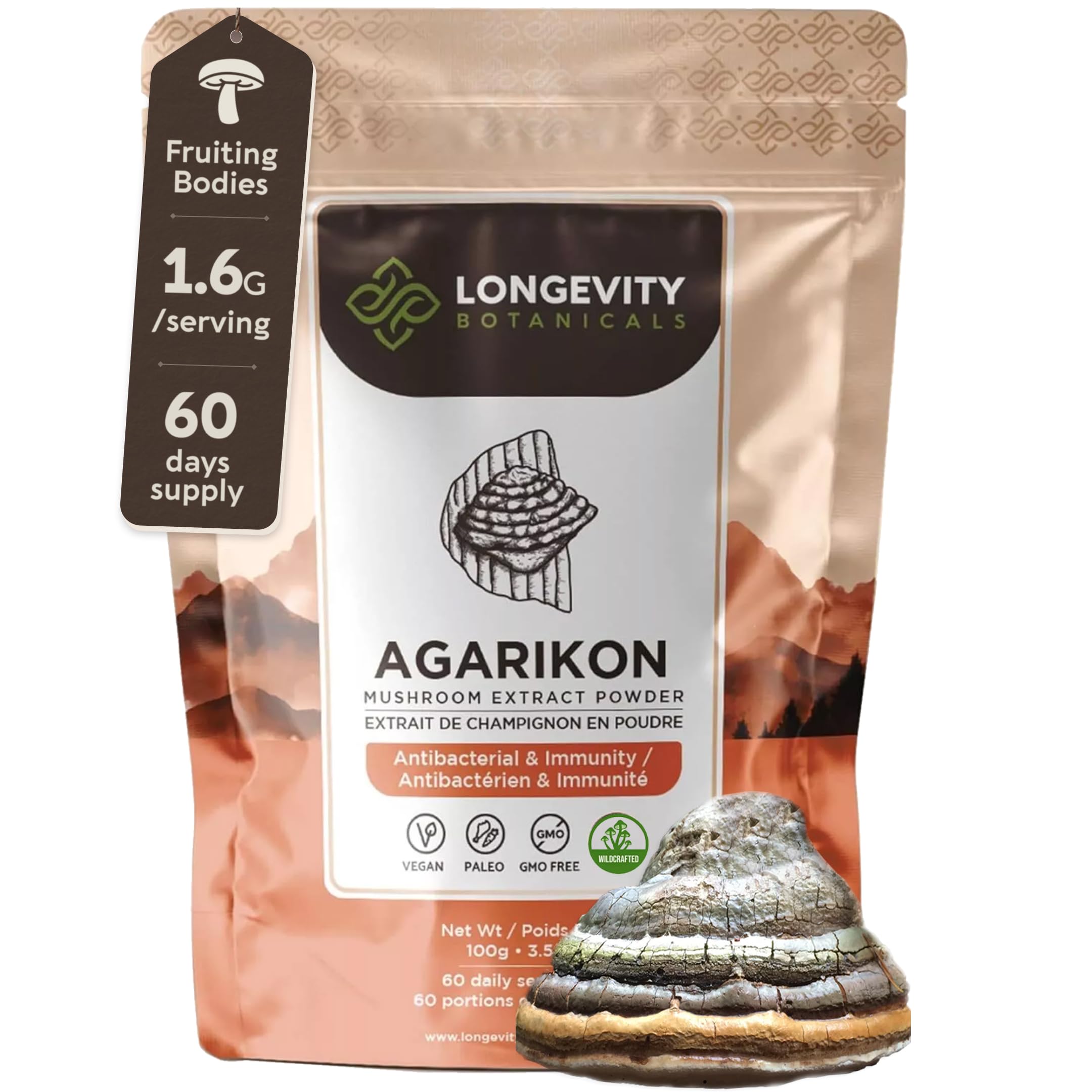 Extracto Agarikon 100g Longevity Botanicals - Inmunidad y Respiración