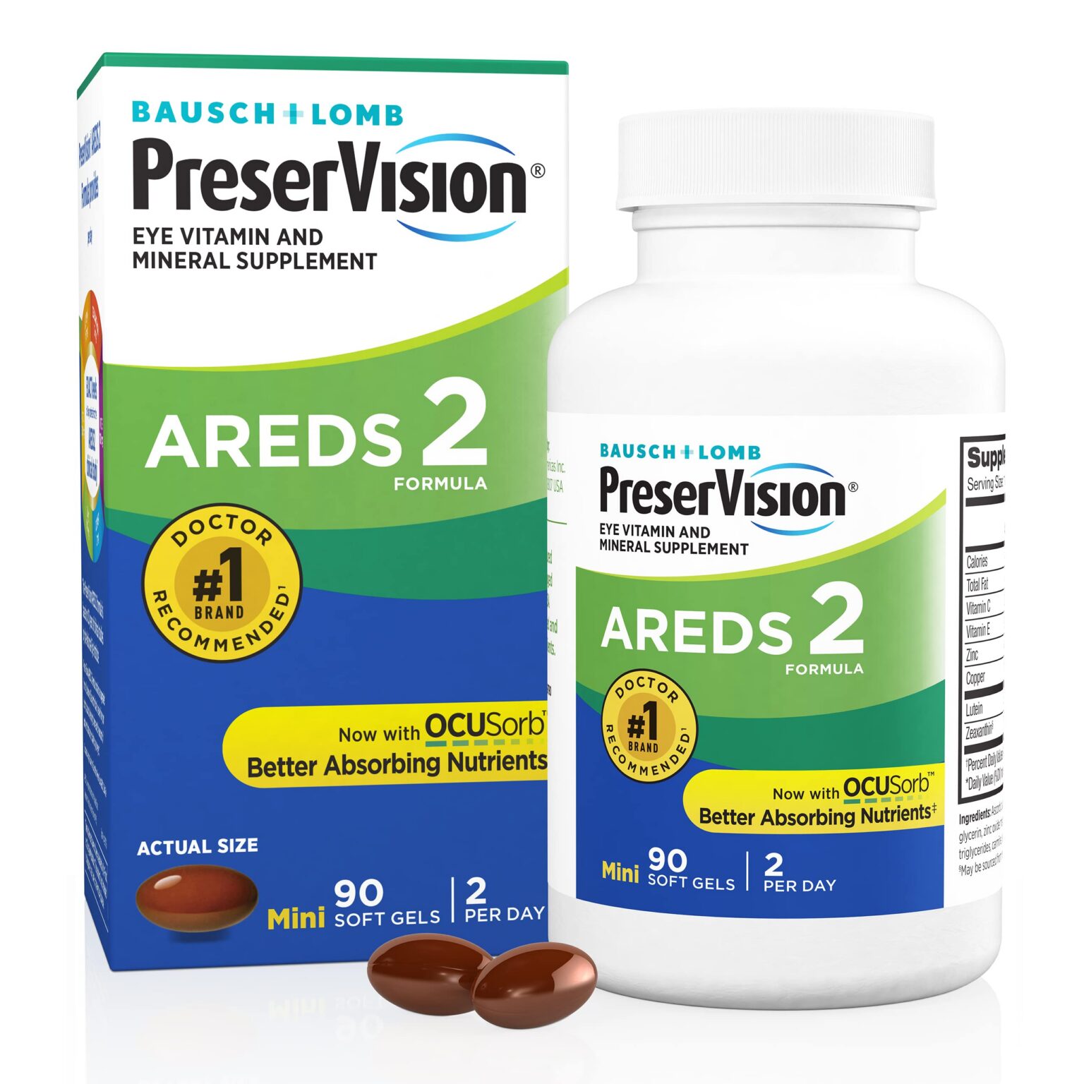 PreserVision AREDS 2 Fórmula Suplemento para Ojos de Bausch + Lomb