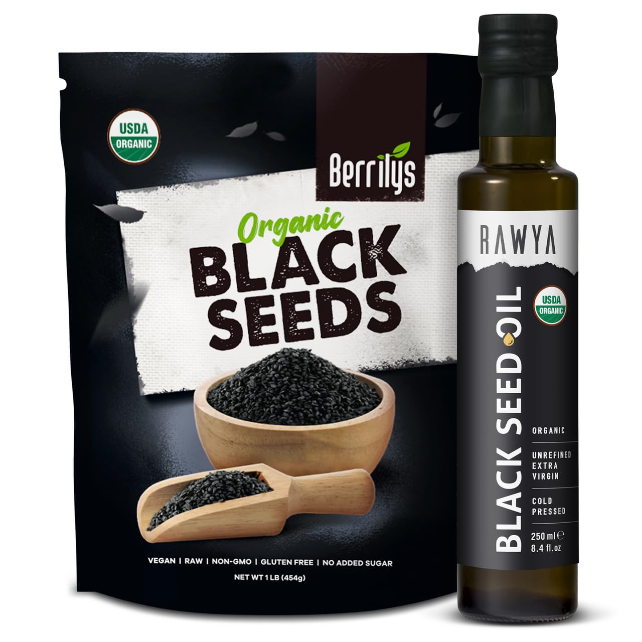 RAWYA Semillas Negras + Aceite Negra 8.4 oz | Orgánico
