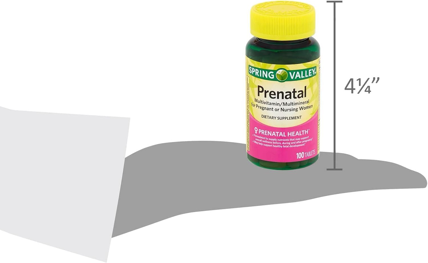 Multivitamínico prenatal Spring Valley 100 tabletas para embarazo