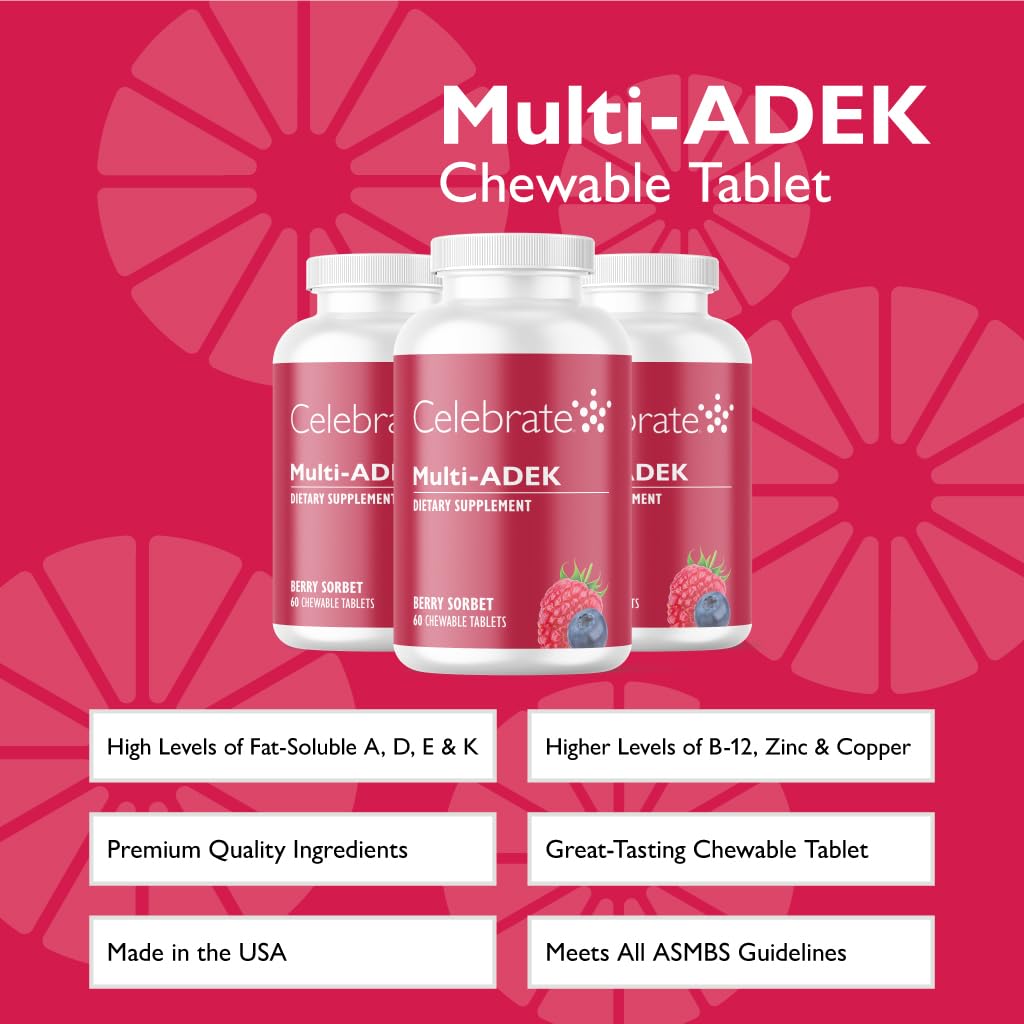 Celebrate Vitamins Multi ADEK Masticables Sin Hierro Para Bariatría 180 ...