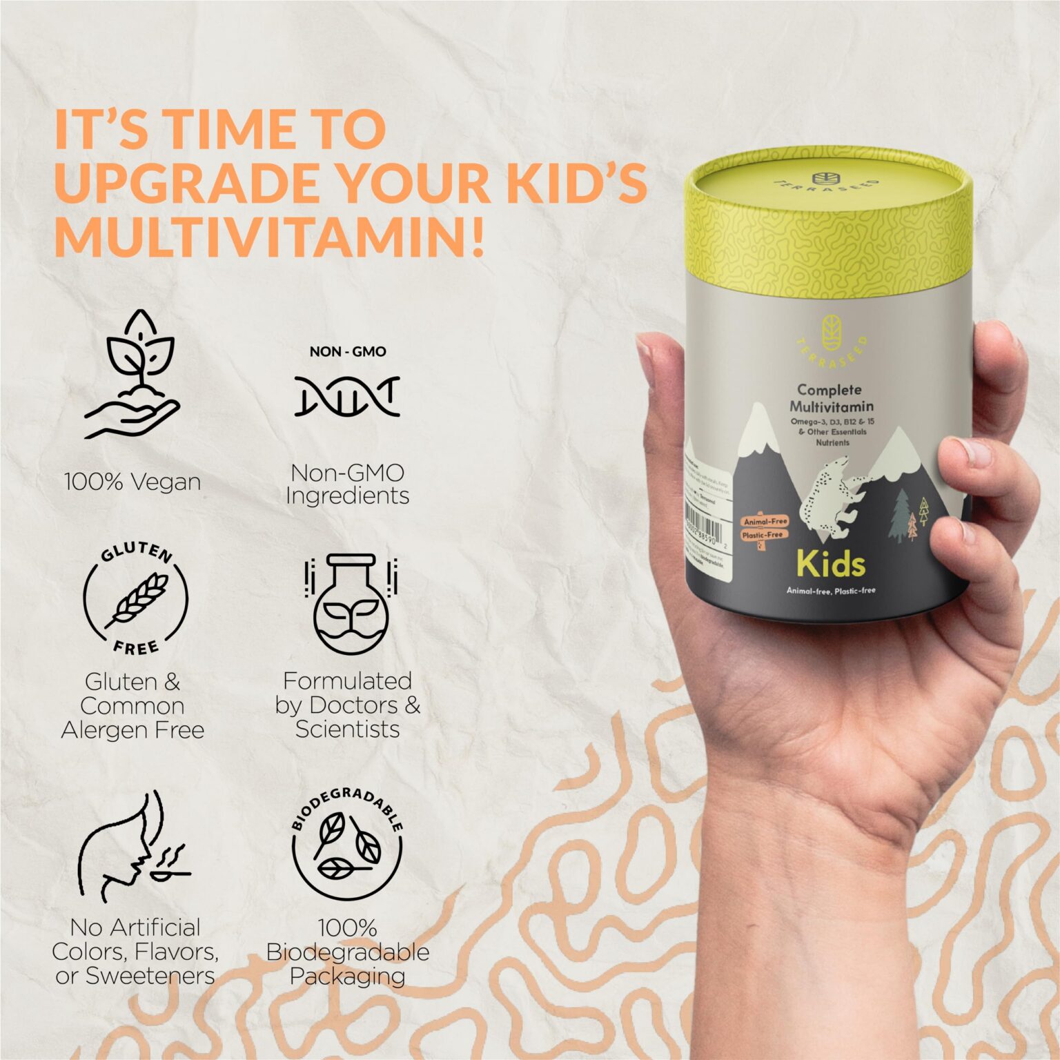Terraseed multivitaminas para niños veganas|Omega 3,6,9, vitaminas ...
