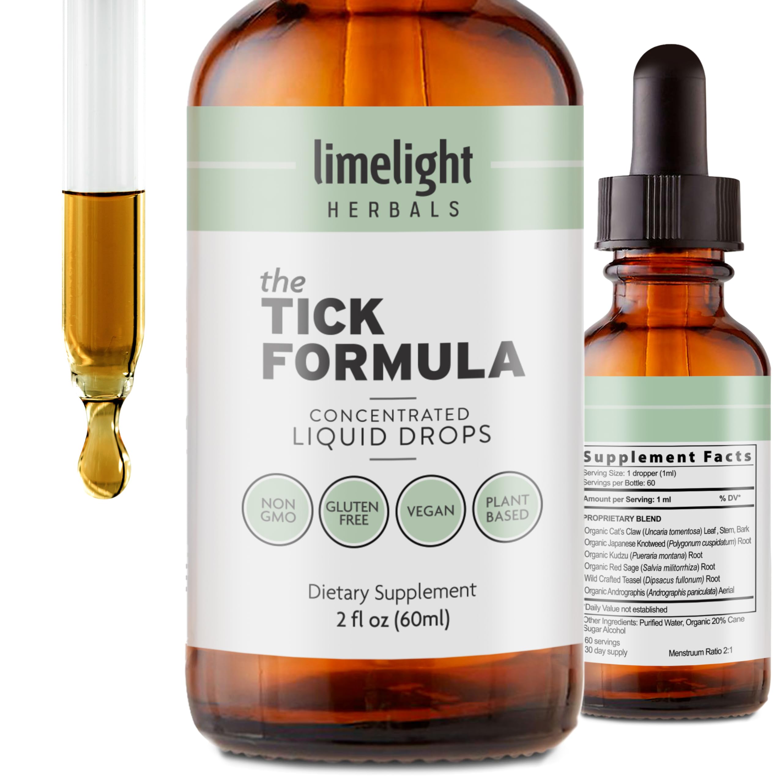 LIMELIGHT HERBALS Fórmula Tick líquido 60 porciones extractos herbales