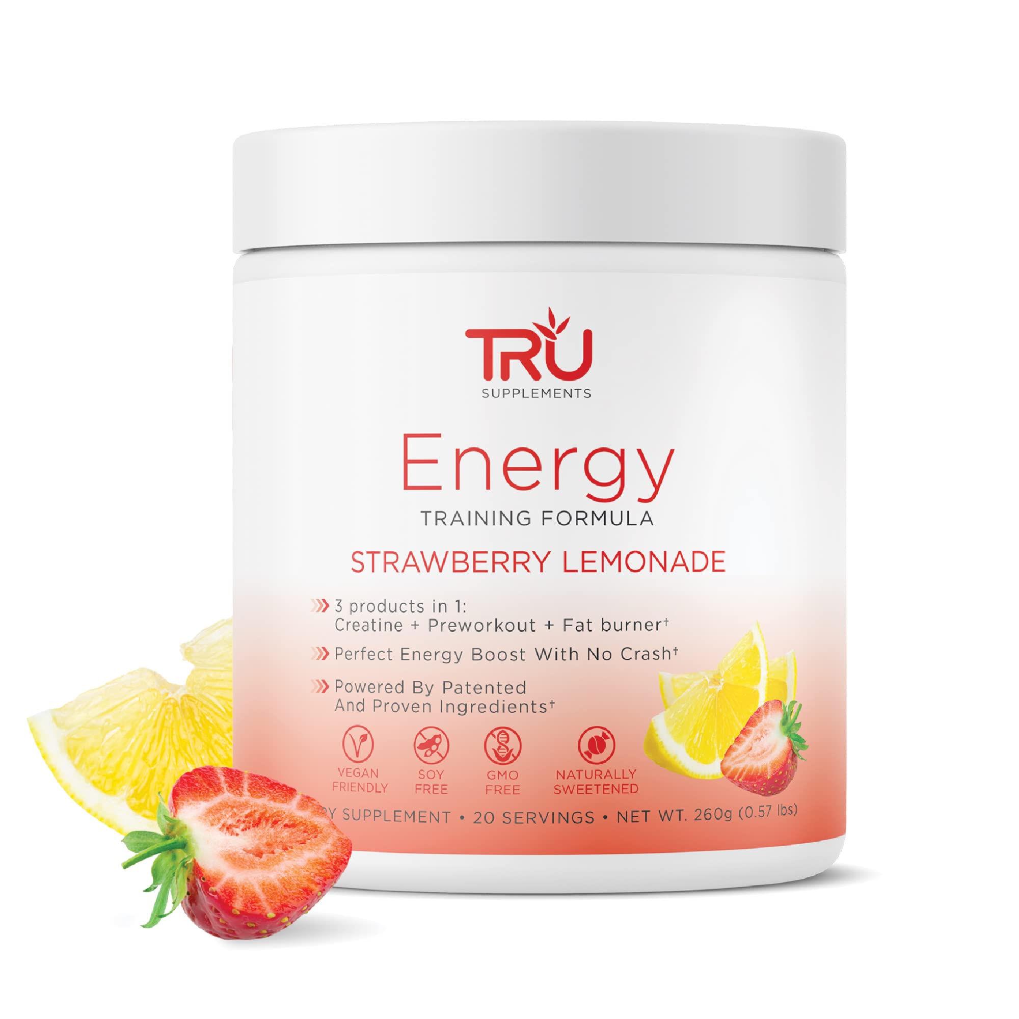 TRU Supplements Energy Pre-Workout Vegano 20 porciones