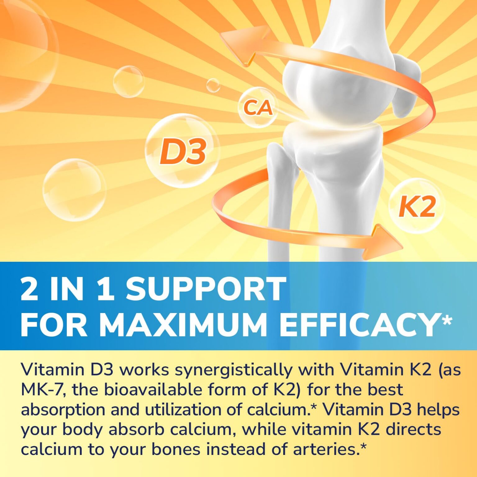 Vitalibre Vitamina D3 K2 10000 UI 200 mcg MK7 180 softgels