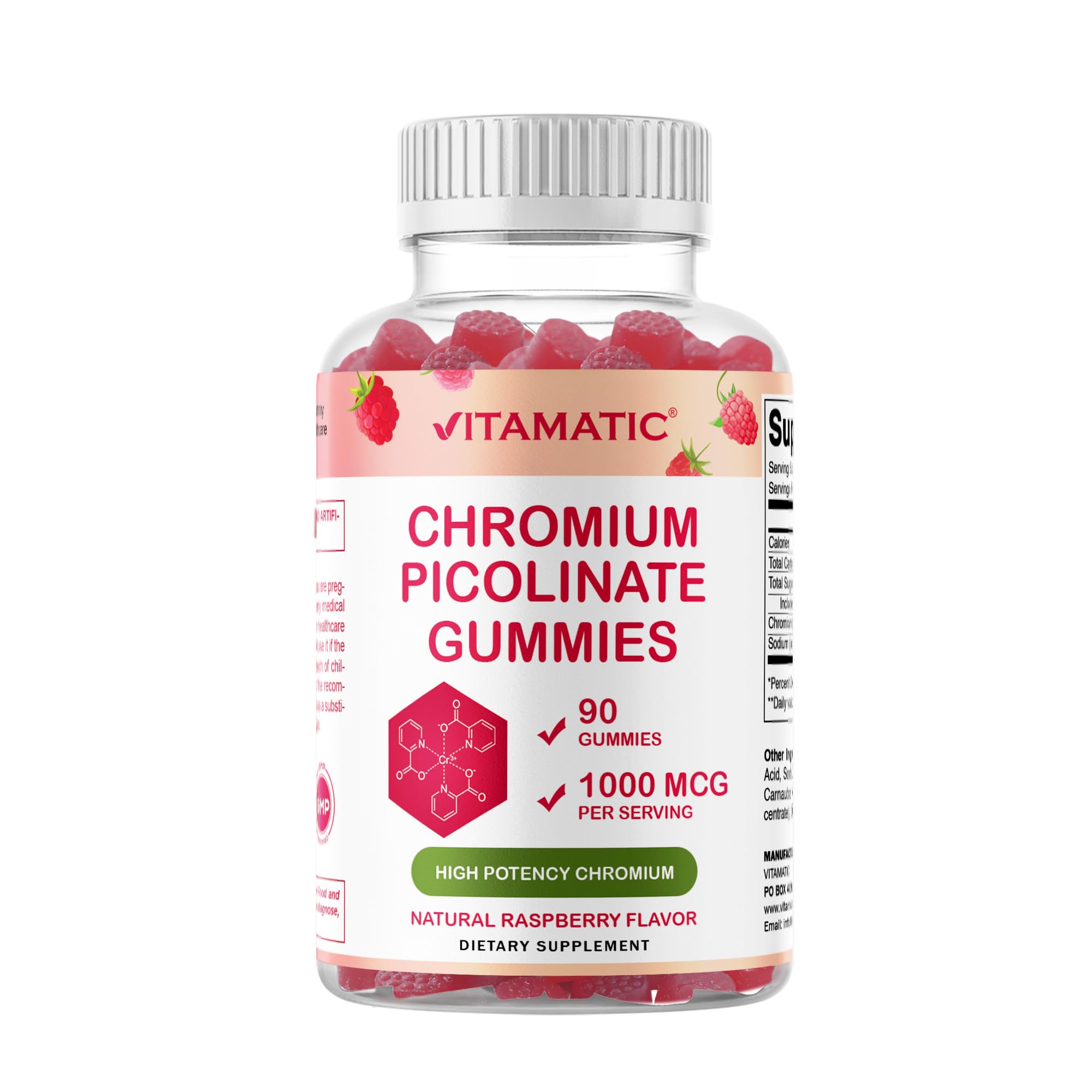 Vitamatic cromo picolinato 1000 mcg gomitas 90 frambuesa