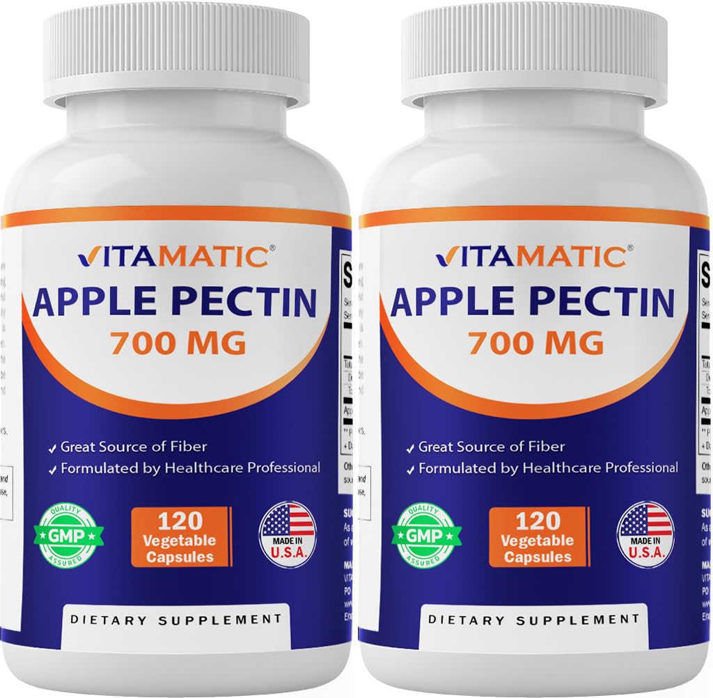 Vitamatic Pectina de Manzana 700mg | 240 Cápsulas Vegetarianas Fibra ...