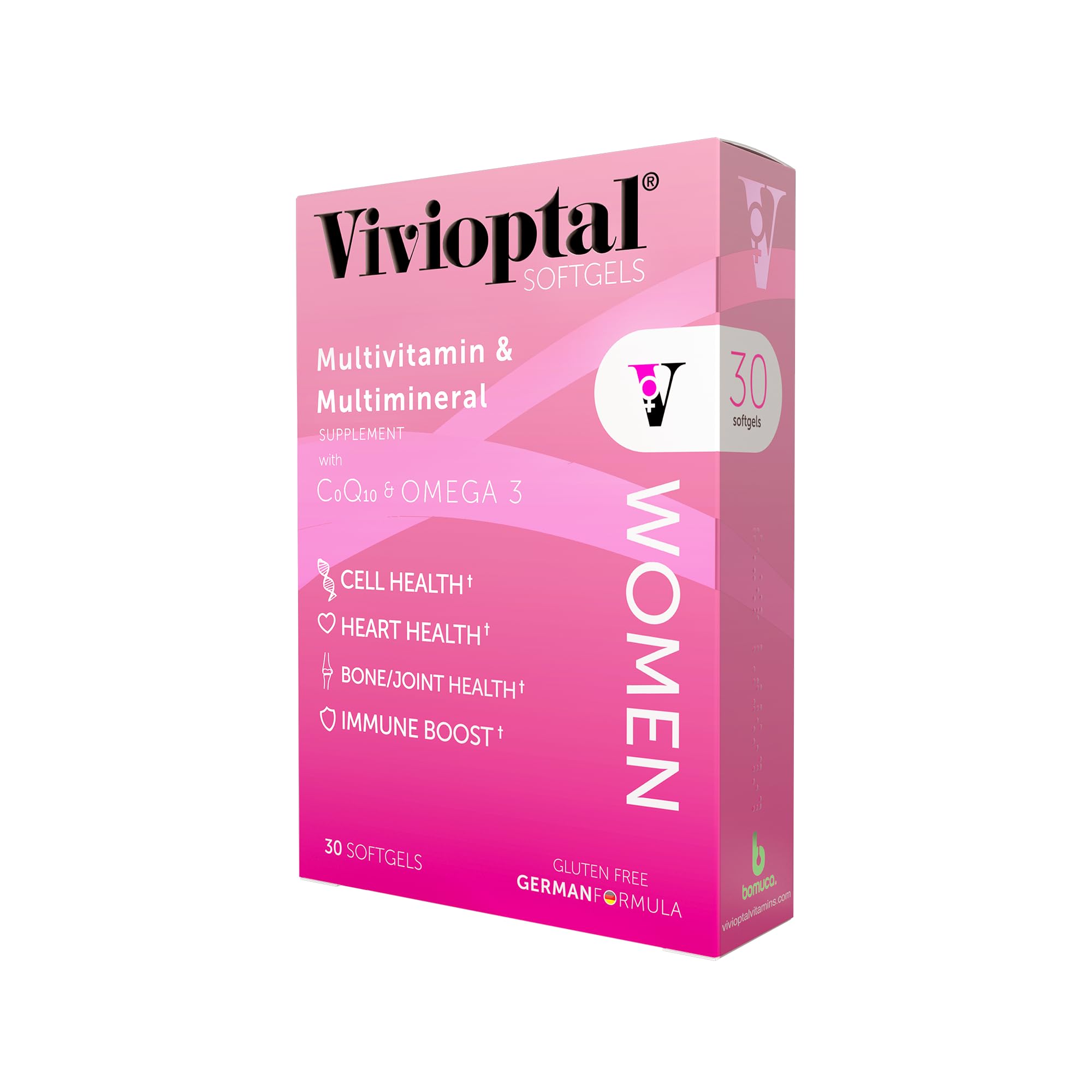 Vivioptal Women Multivitamínico Coq10 Omega 3 30 Cápsulas Rosa